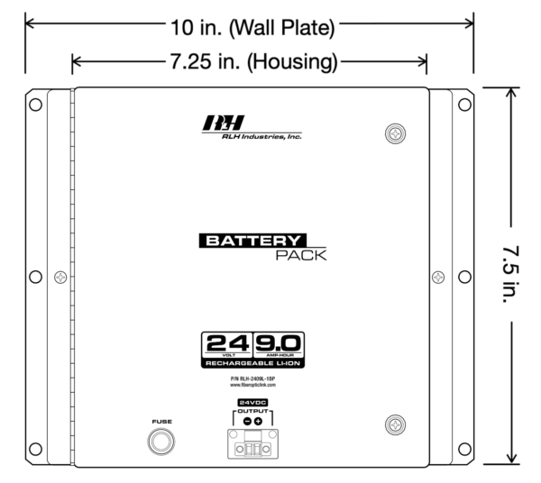 24VDC 9.0Ah Wall Mount Li-Ion Battery Pack | RLH Industries, Inc.