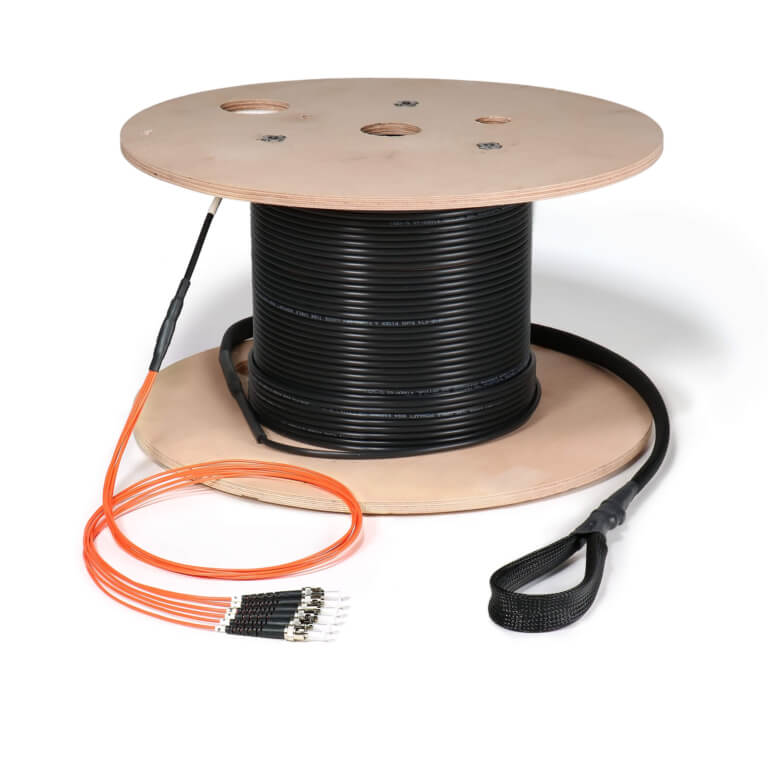 Preterminated Fiber Optic Cable, Indoor/Outdoor, 6F, Multimode OM1, ST ...